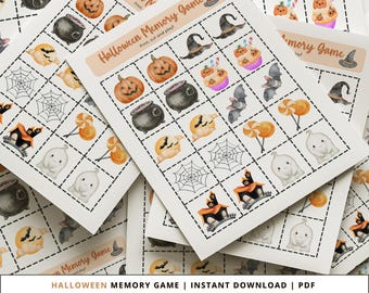 Printable Halloween Memory Card Game for Kids: Educational Activity PDF ...