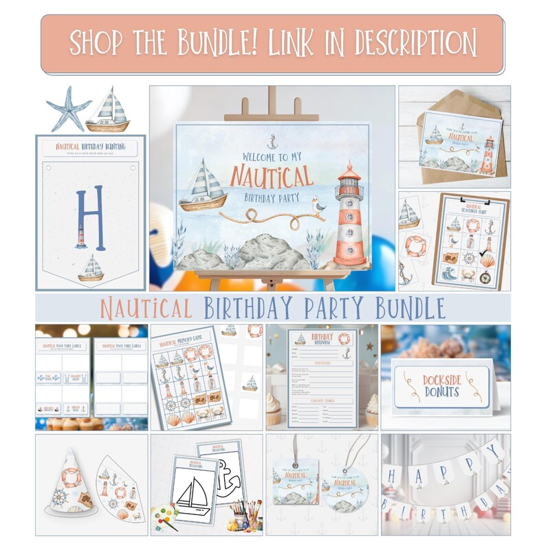 Nautical Party Hat Template | Printable Nautical-themed Party Hats ...