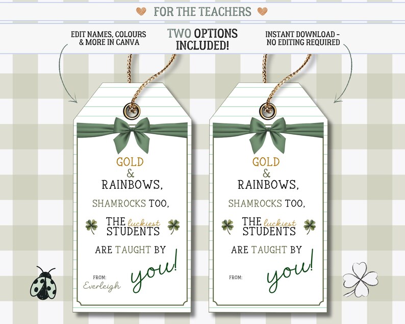 Teacher Appreciation Gift Tag, Teacher Thank You Tag, Personalised Gift ...
