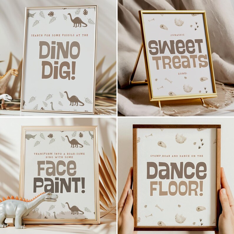 Dinosaur Party Signs | Printable Party Décor | Dinosaur Kids Birthday ...