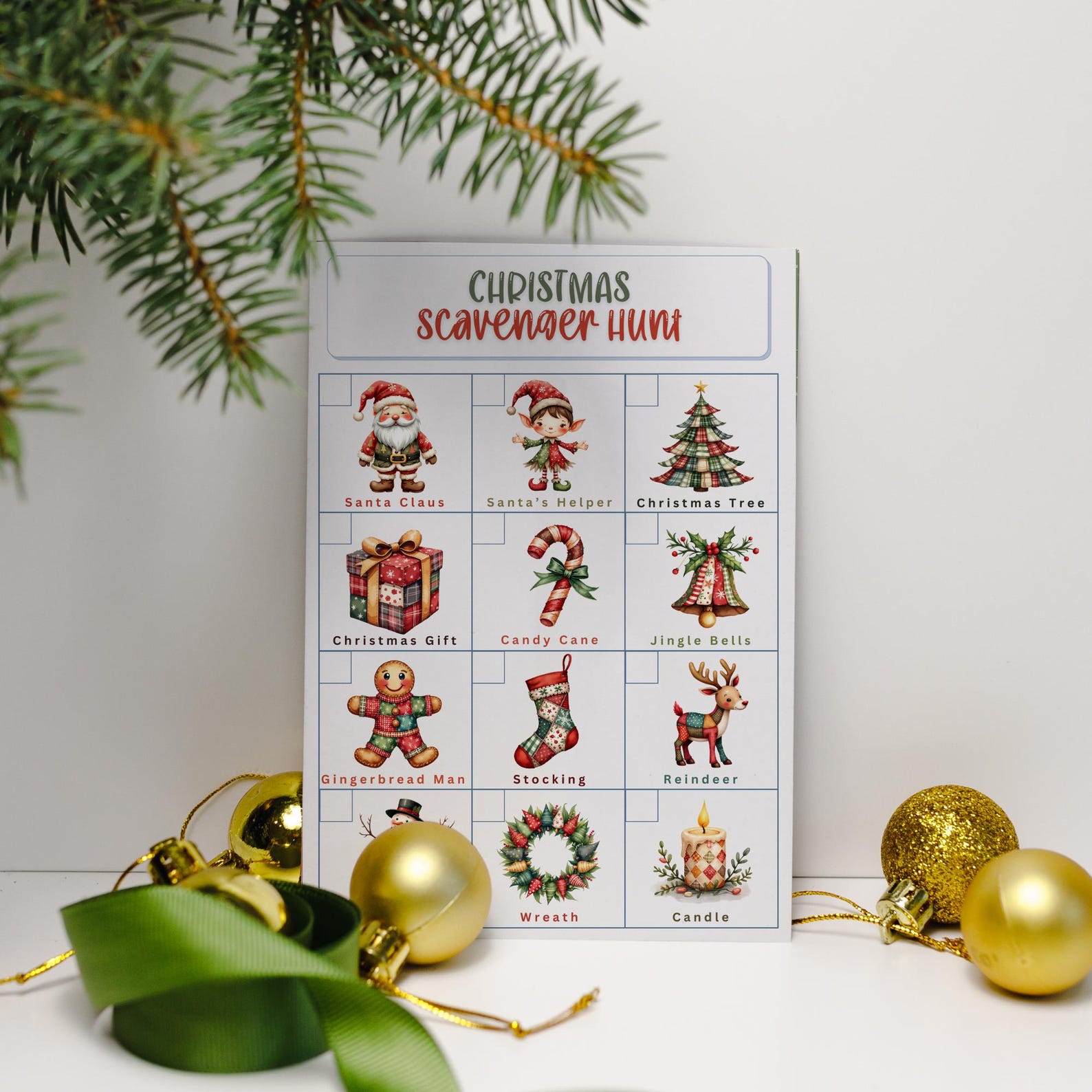 Christmas Scavenger Hunt Printable Cards, Holiday Party Game, Christmas ...