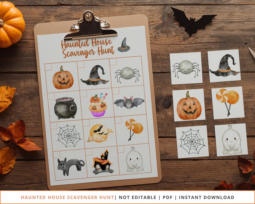 Haunted House Scavenger Hunt, Halloween Party Game for Kids, Printable ...