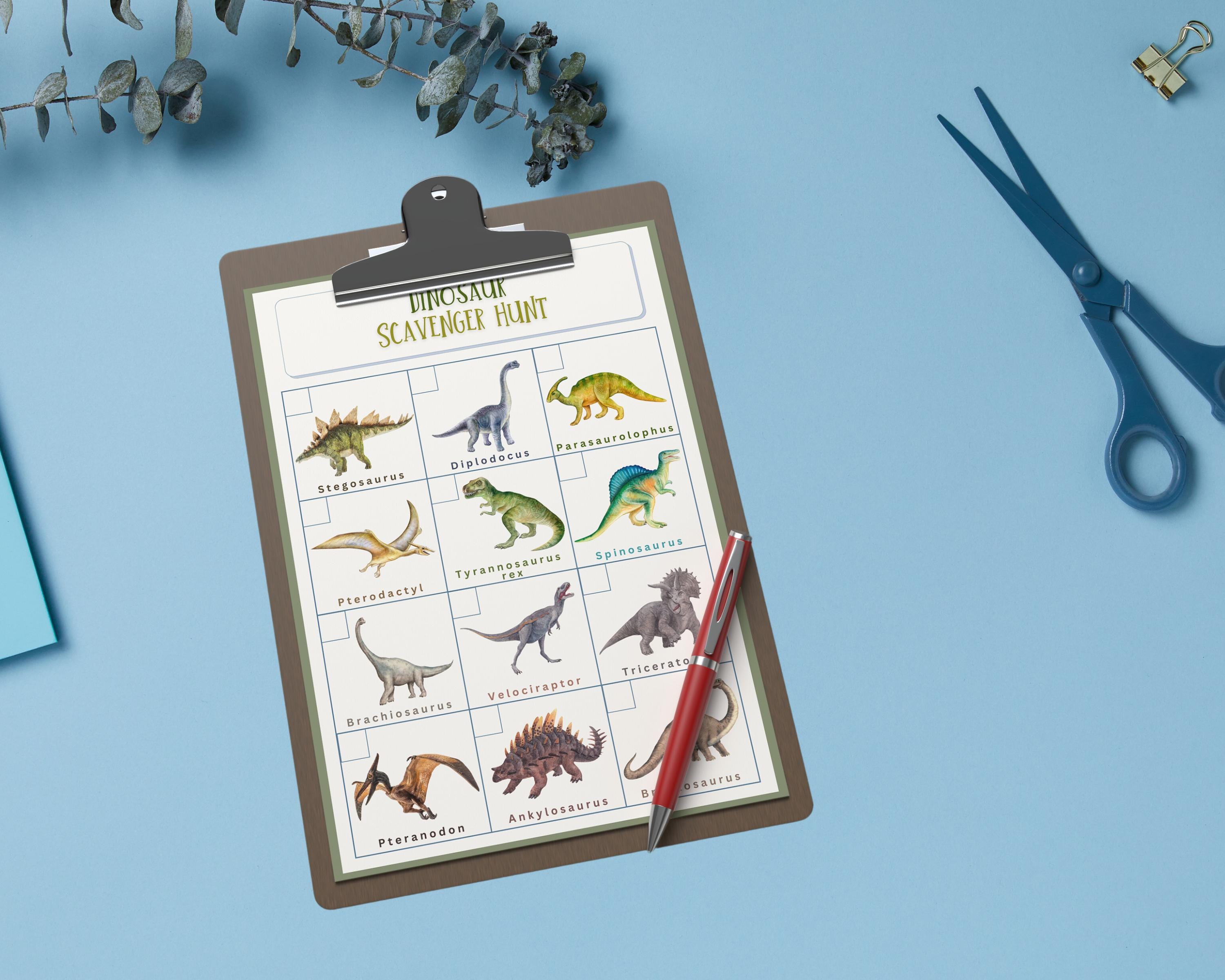 Dinosaur Scavenger Hunt Printable Cards | Dinosaur Classroom & Holiday ...