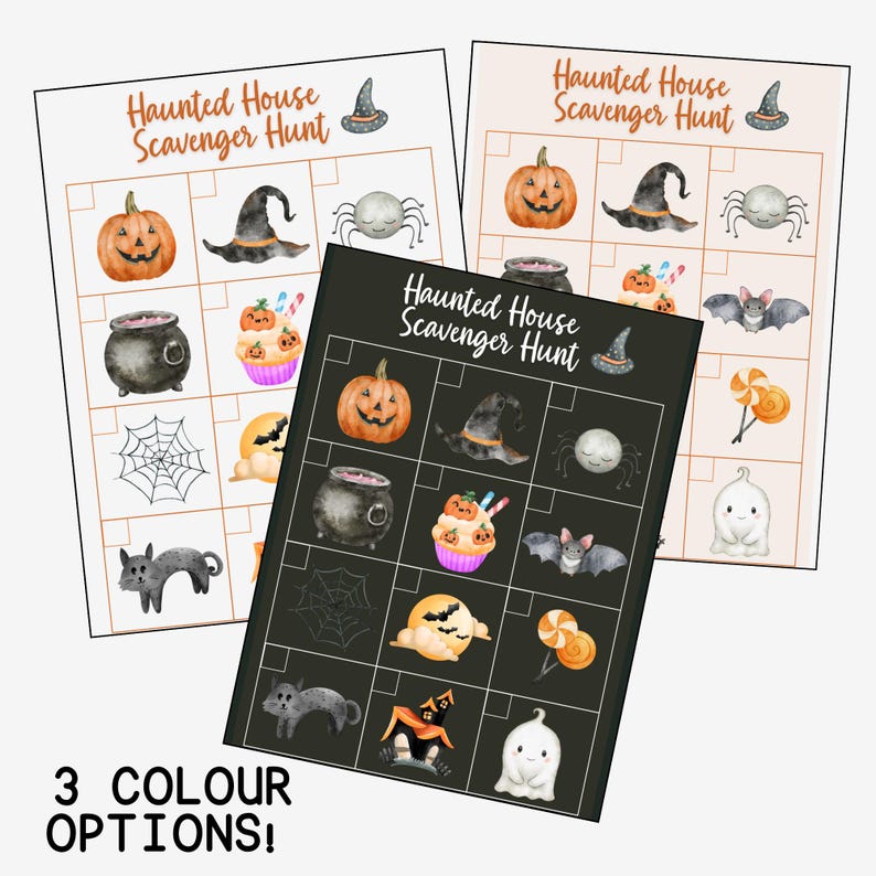Halloween Scavenger Hunt Printable Cards for Kids | Halloween Kids Game ...