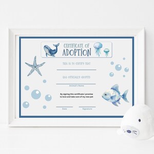 Under the Sea Adoption Certificate | Printable | Ocean-themed Kids ...