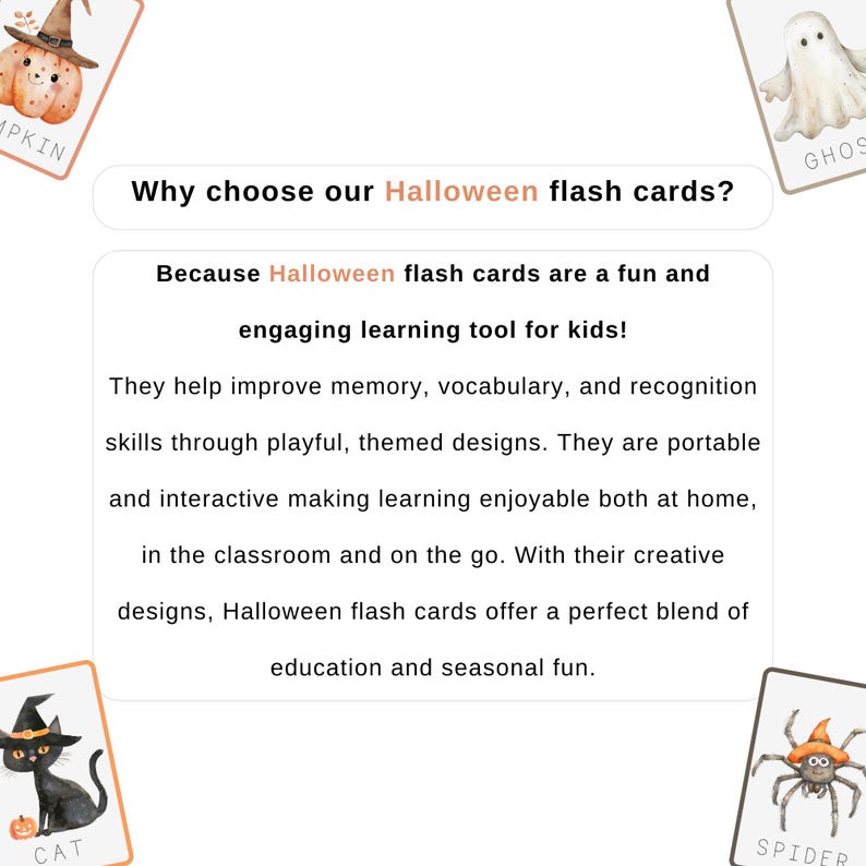 Halloween Flash Card Alphabet A-Z for Kids | Fun Educational Spooky ...