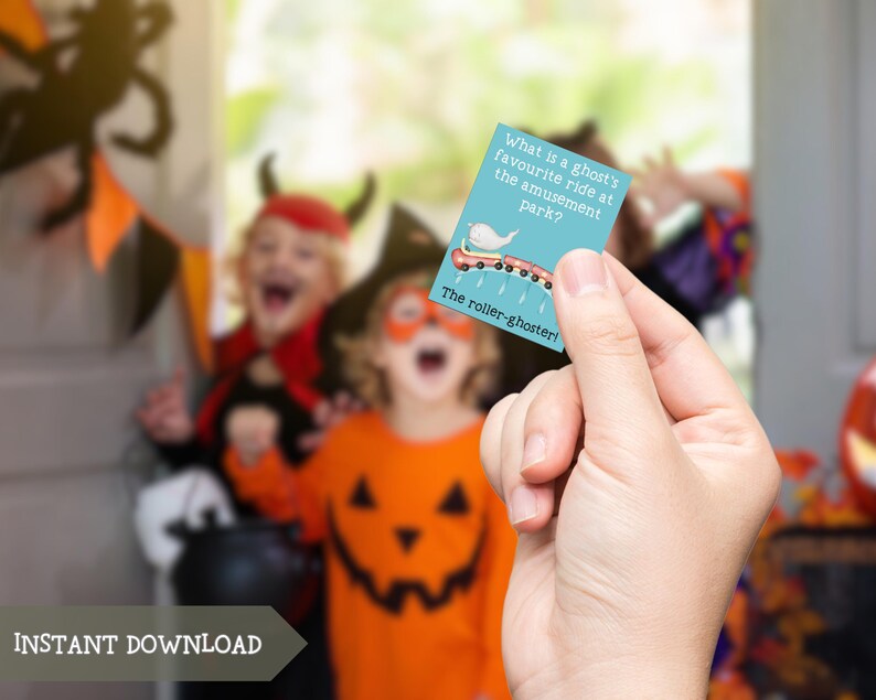 Halloween Joke Cards for Kids, Printable Lunchbox Notes (instant ...
