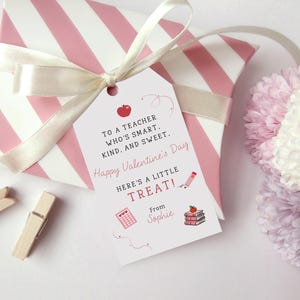 Valentine's Day Gift Tag for Teachers, Editable Gift Tag, Custom ...