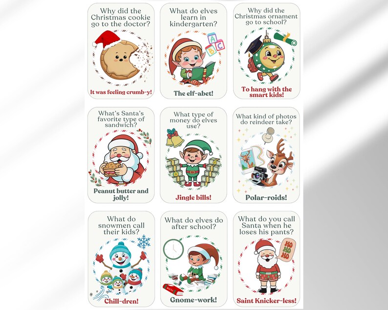 Printable Christmas Joke Cards for Kids, Christmas Lunchbox Jokes ...