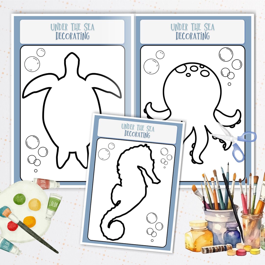 Under the Sea Decorating Pages Printable | Ocean-themed Kids Birthday ...
