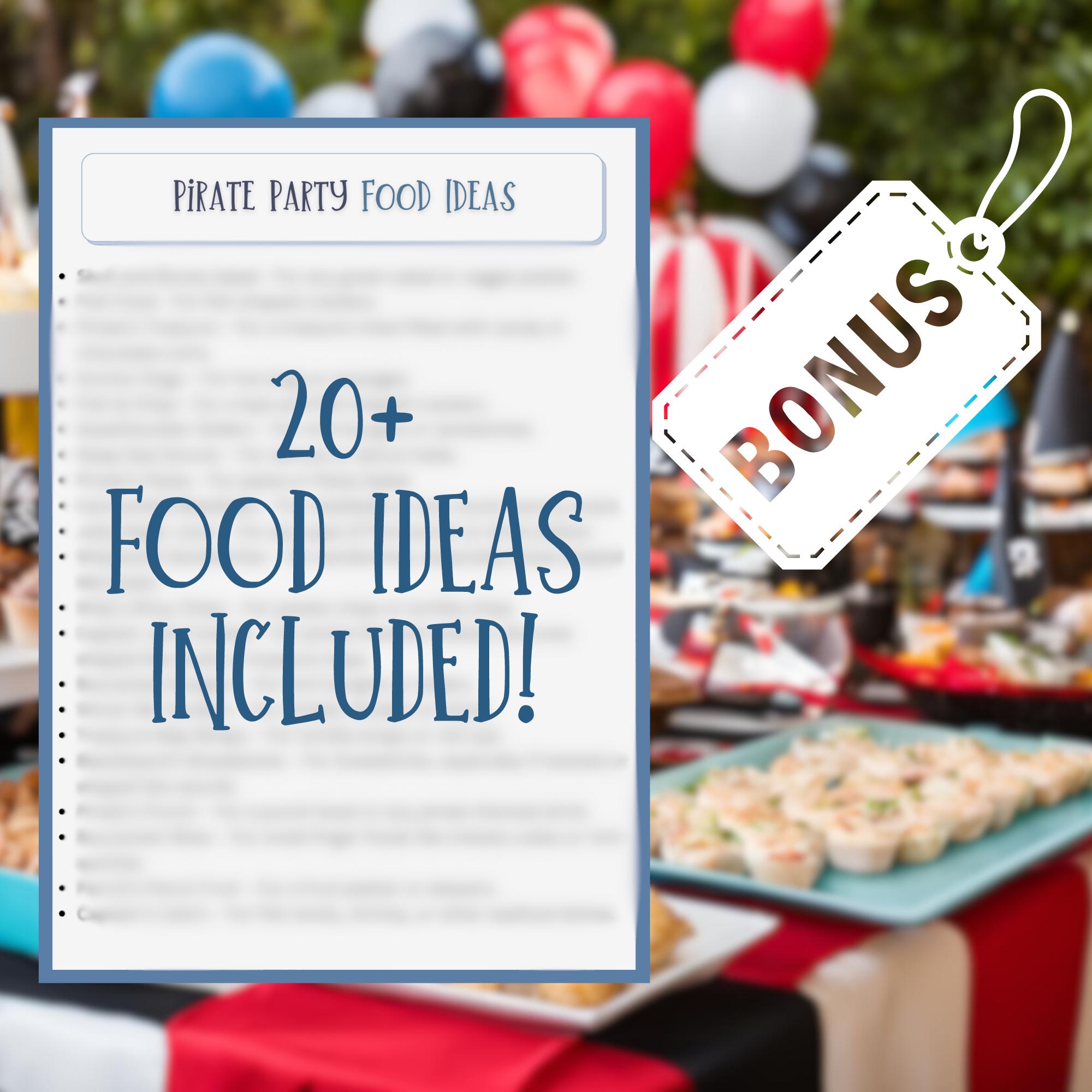 Pirate Party Food Labels | Printable | Fun Party Food Names | Pirate ...