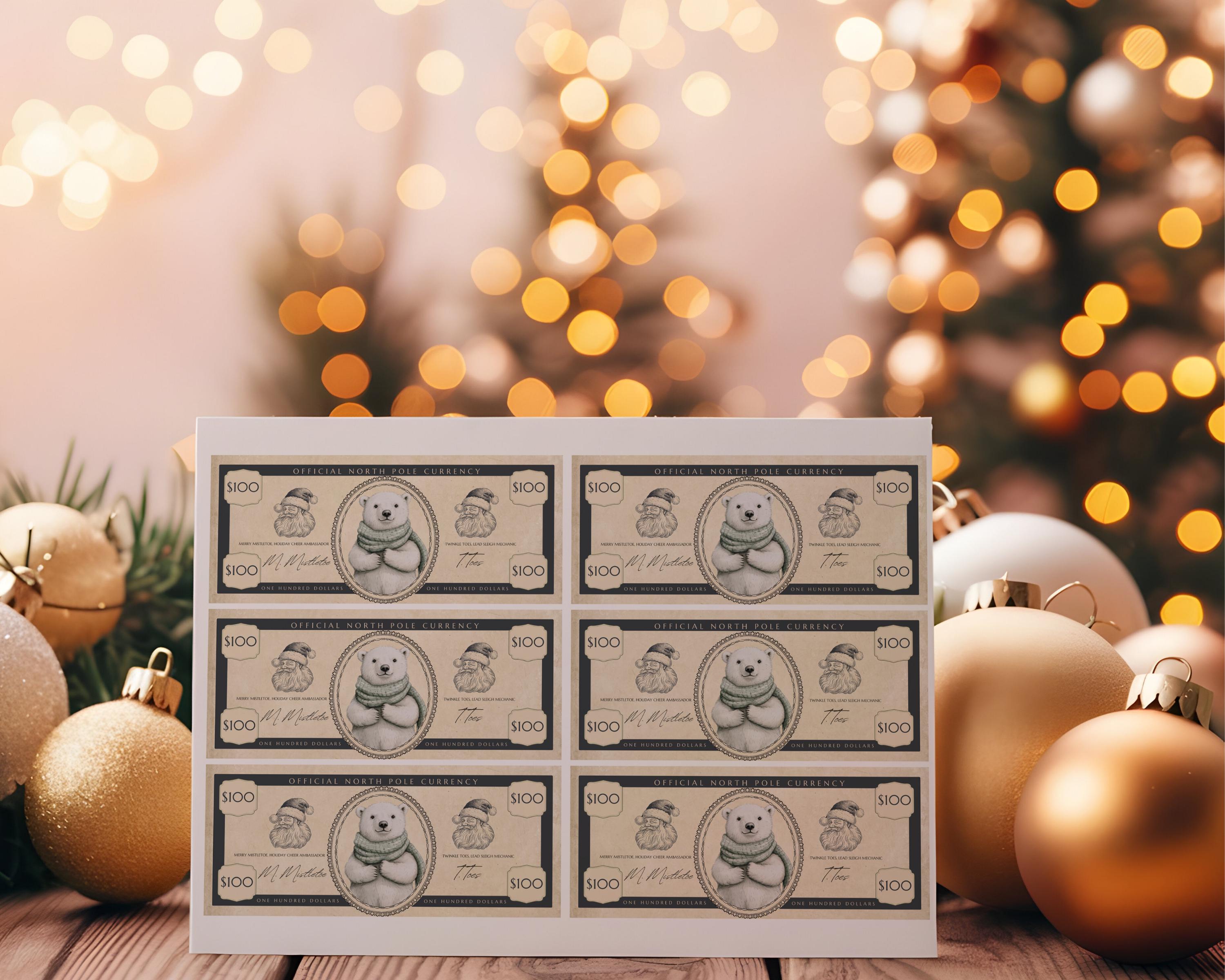 Christmas North Pole Currency, Play Money, Santa Claus Money, Printable ...