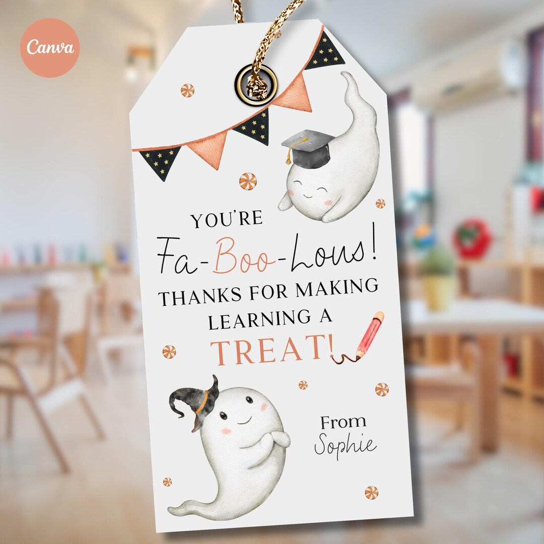Halloween Gift Tag for Teachers | Editable Gift Tag | Customisable in ...