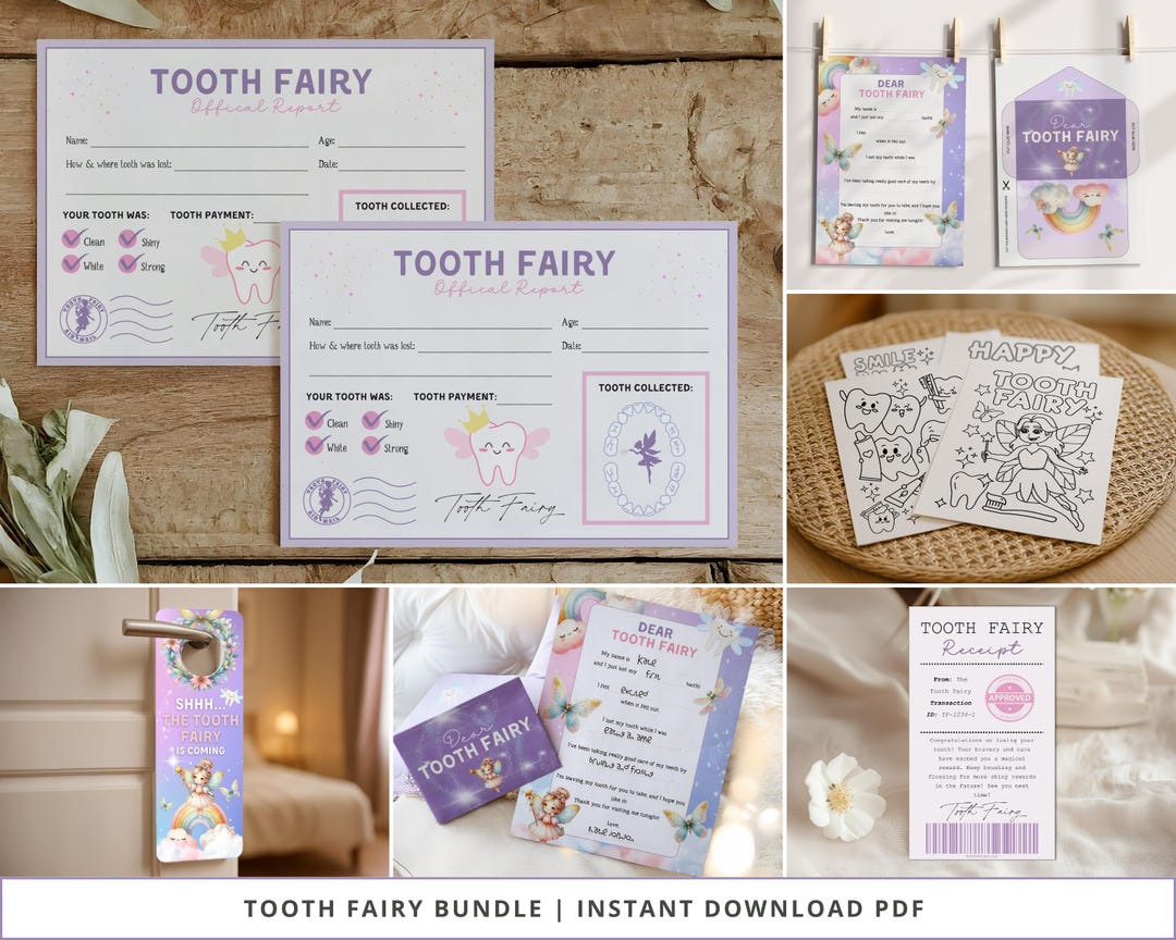 Tooth Fairy Bundle, Printable Tooth Fairy Report, Tooth Fairy Receipt ...