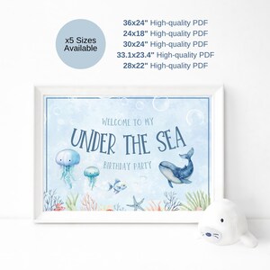 Under the Sea Welcome Sign Printable | Ocean-themed Kids Birthday Decor ...