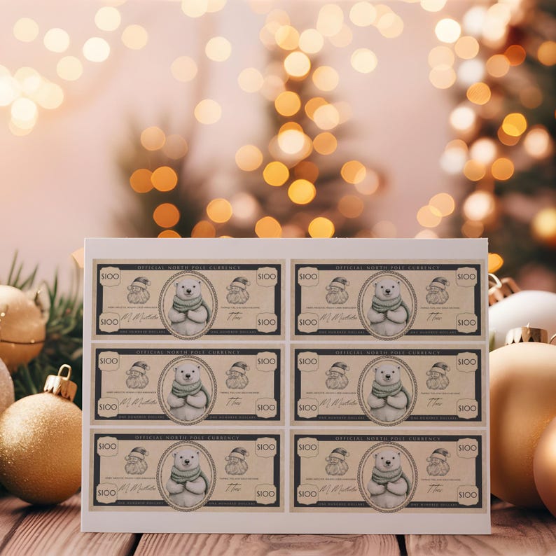 Christmas North Pole Currency, Play Money, Santa Claus Money, Printable ...