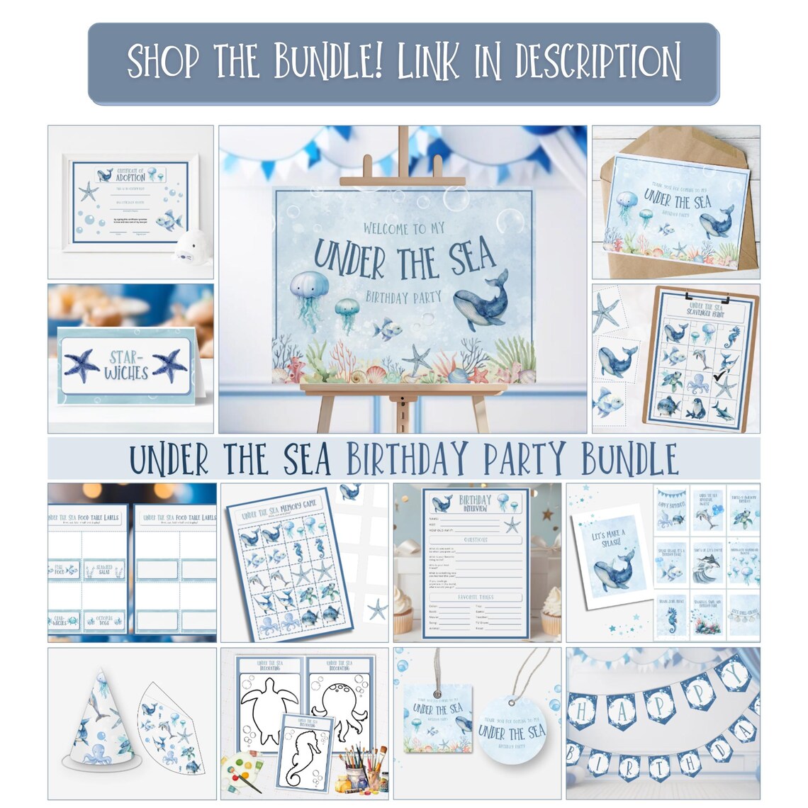 Under the Sea Memory Game Printable | Ocean-themed Kids Birthday Party ...