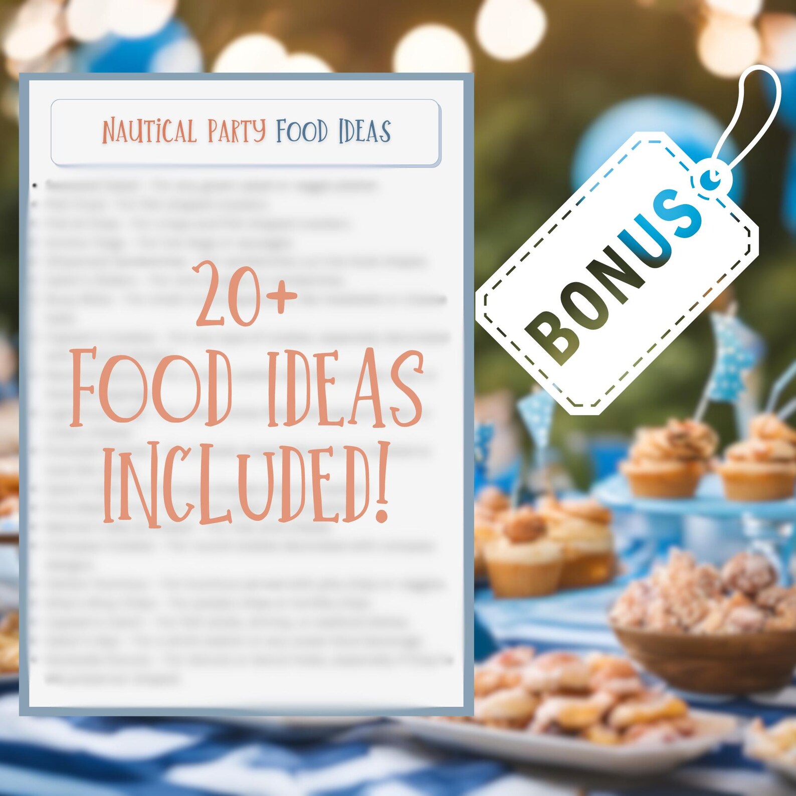 Nautical Party Food Labels | Printable | Fun Party Food Names ...