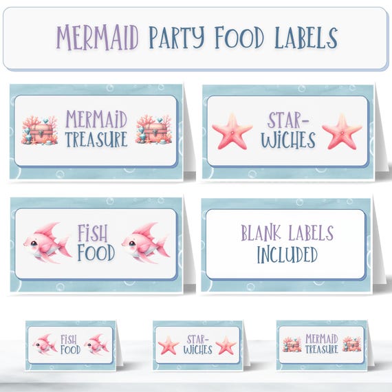 Little Mermaid Food Labels Free Printable Little Mermaid Coloring