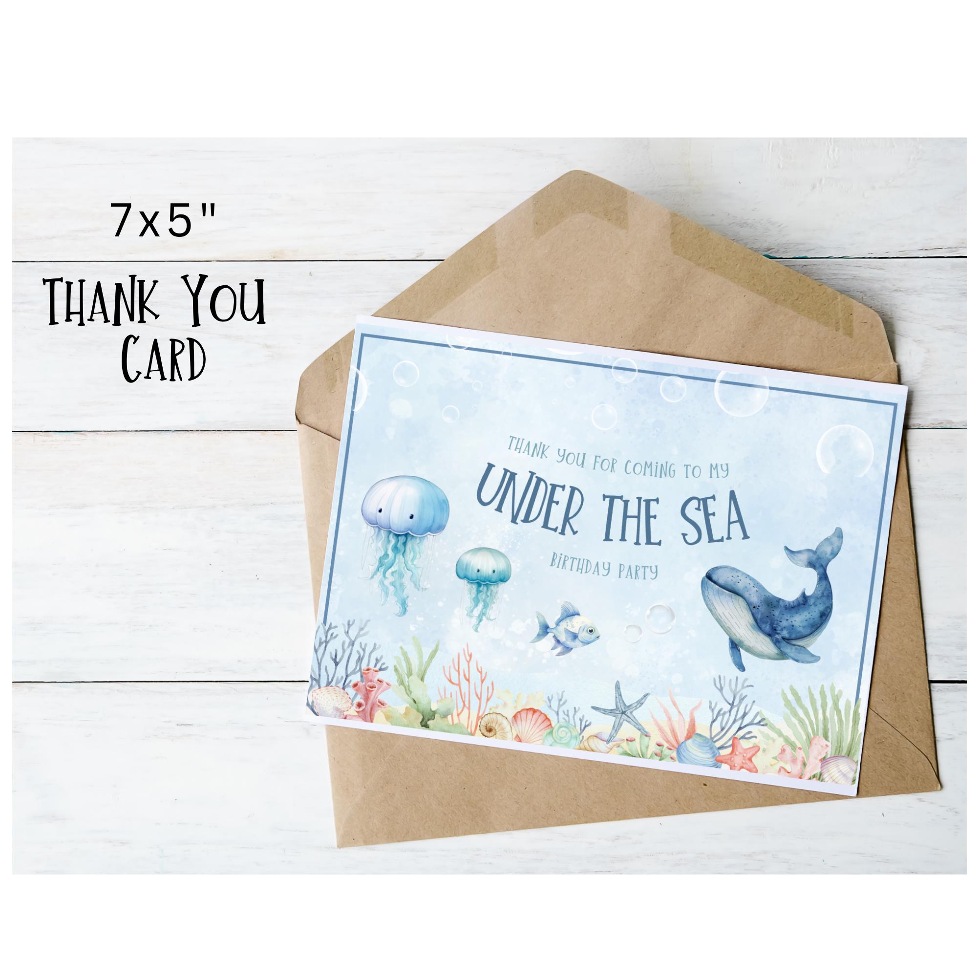 Under the Sea Thank You Cards & Tags Printable | Ocean-themed Kids ...