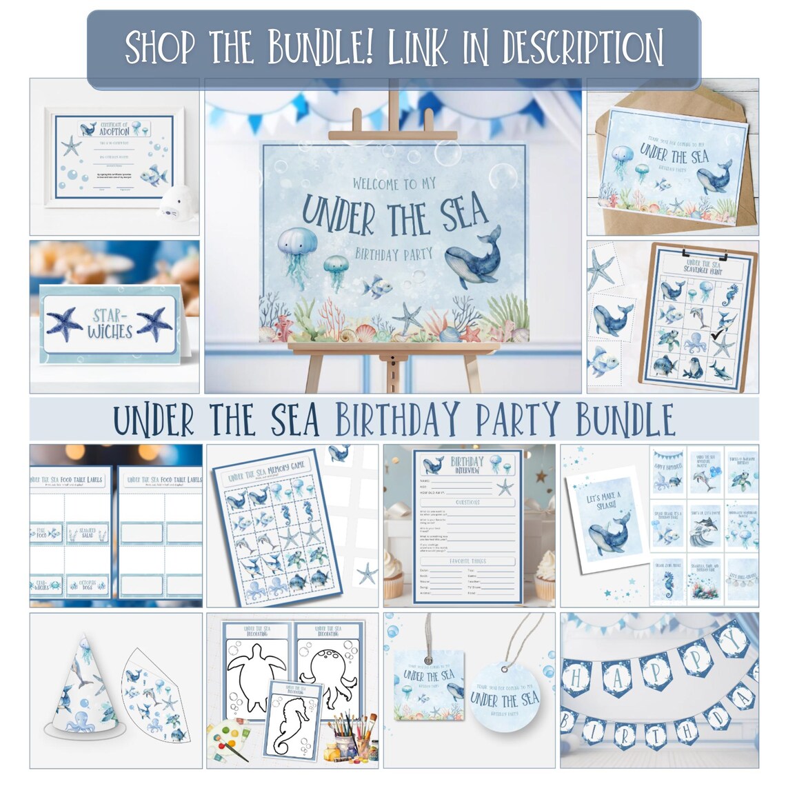 Under the Sea Thank You Cards & Tags Printable | Ocean-themed Kids ...