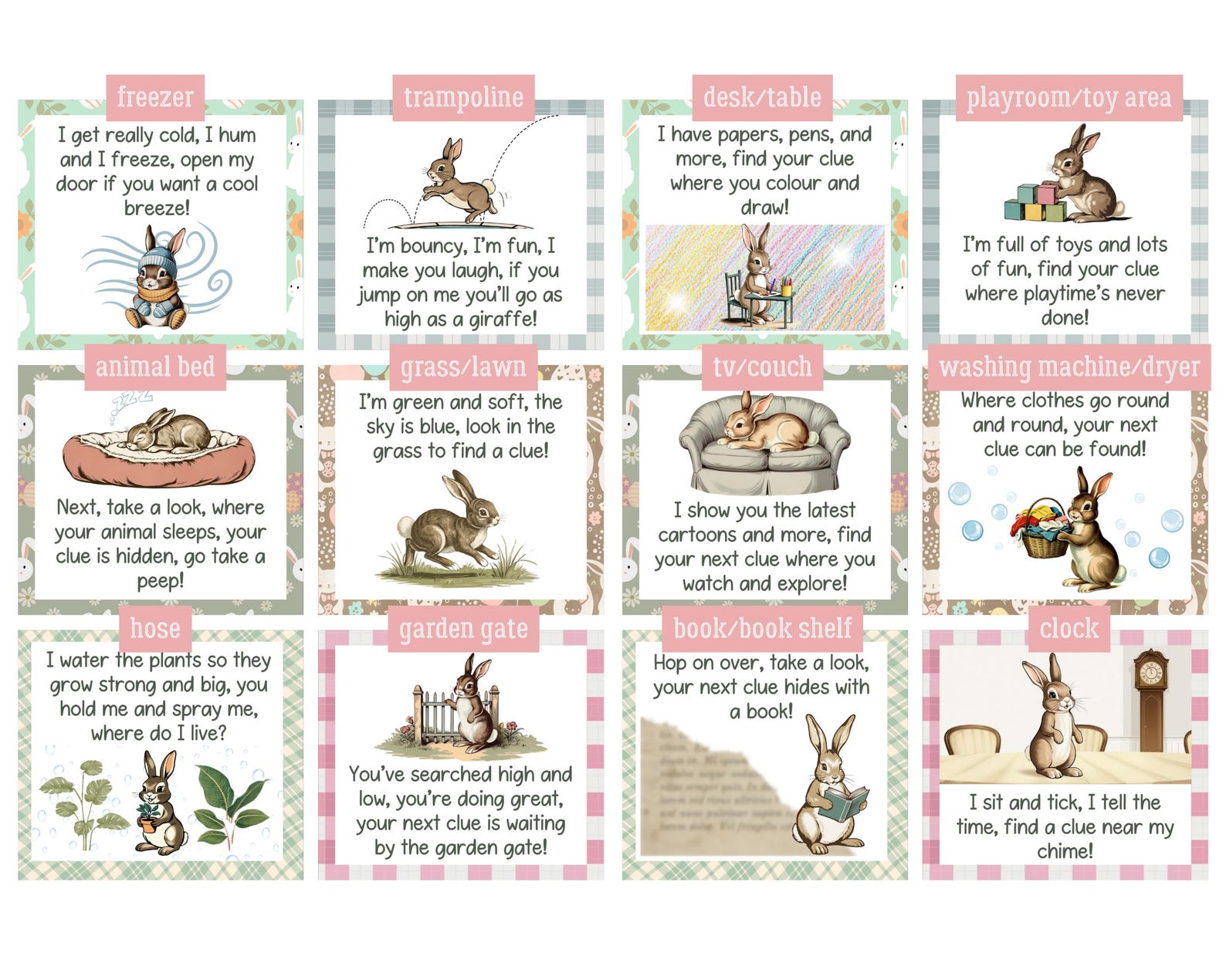 Easter Scavenger Hunt, Printable Treasure Egg Hunt, Kids Easter Bunny ...