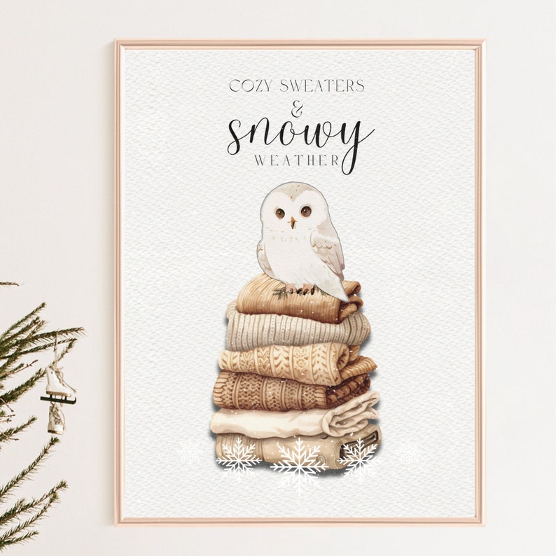 Snowy Weather Wall Art Quote Instant Download Christmas Home Decor ...