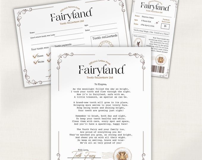 Printable Tooth Fairy Report Card, Kids Lost Tooth Keepsake (digital ...
