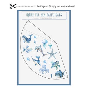 Under the Sea Party Hat Template Printable | Ocean-themed Kids Birthday ...
