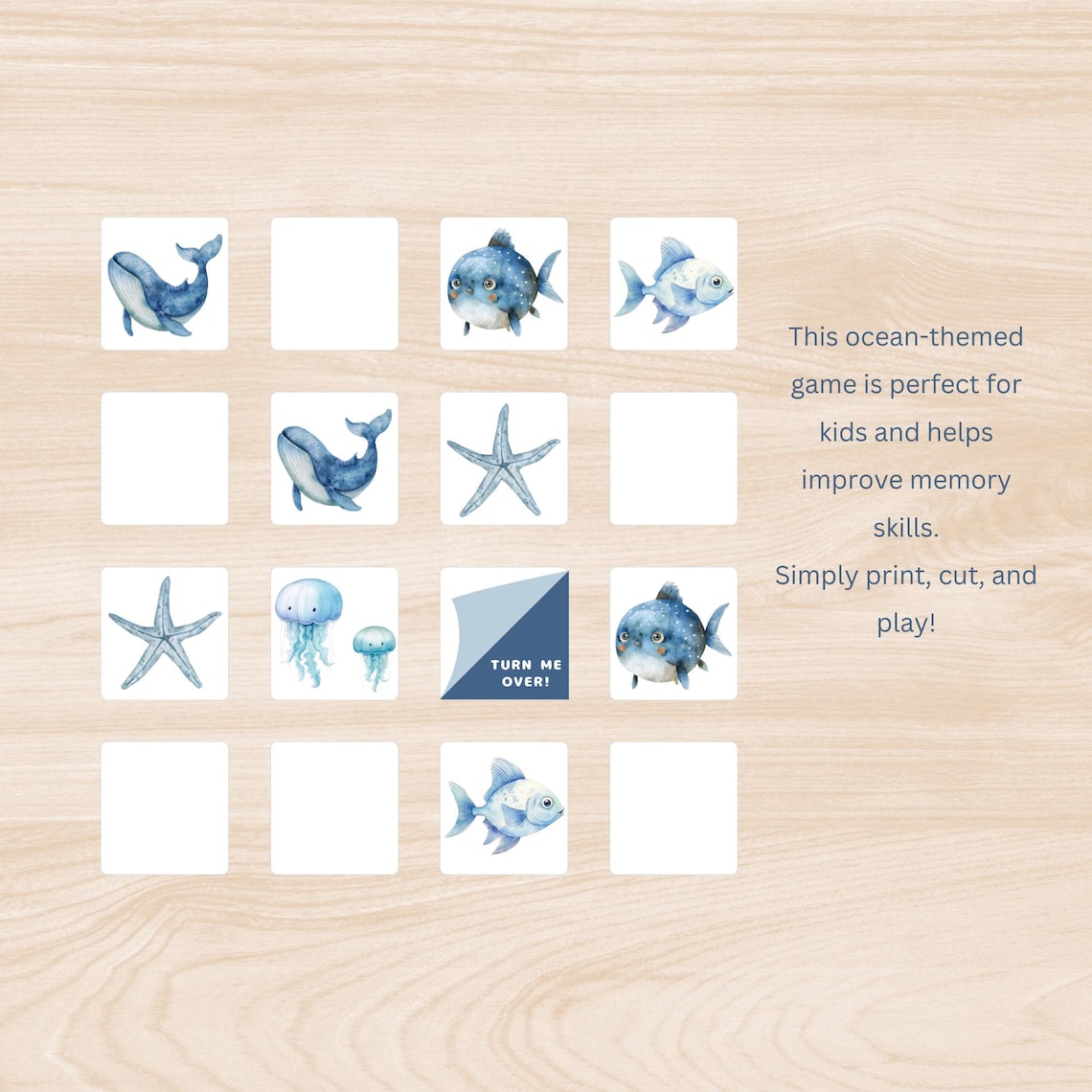 Under the Sea Memory Game Printable | Ocean-themed Kids Birthday Party ...
