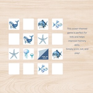 Under the Sea Memory Game Printable | Ocean-themed Kids Birthday Party ...