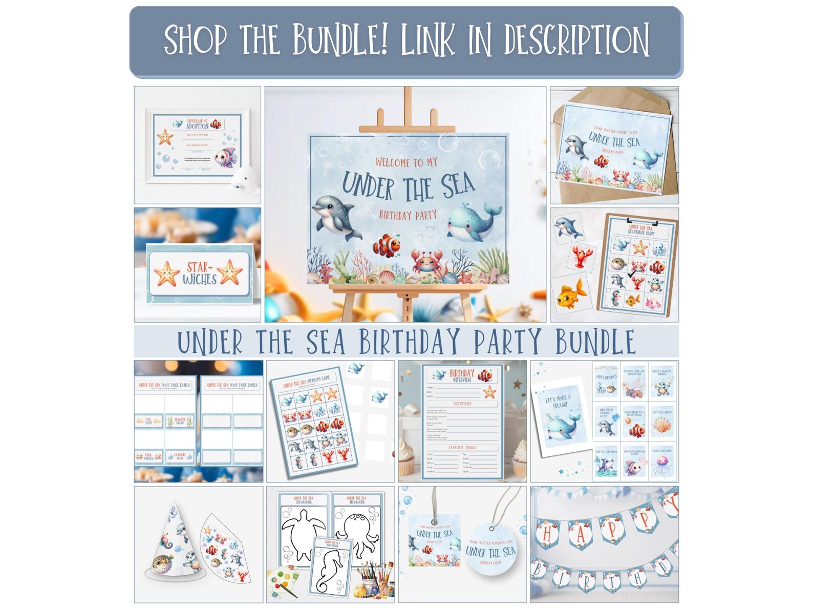 Under the Sea Decorating Pages Printable | Ocean-themed Kids Birthday ...