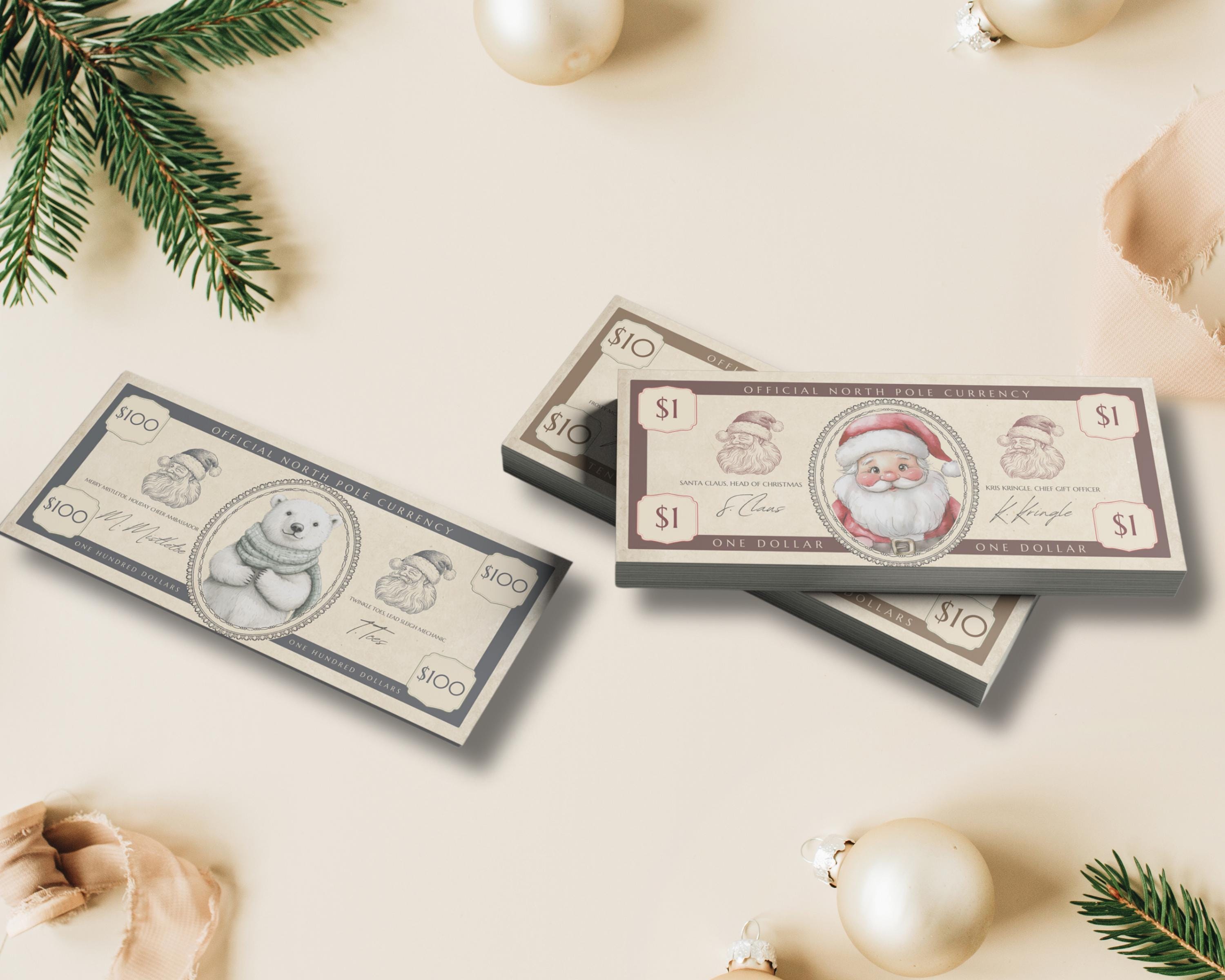 Christmas North Pole Currency, Play Money, Santa Claus Money, Printable ...