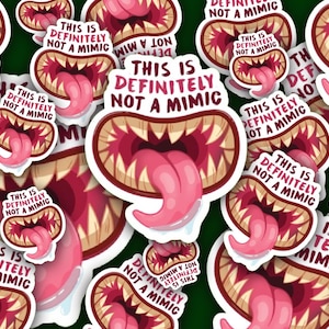 Dnd Mimic Waterproof Vinyl Sticker - Etsy