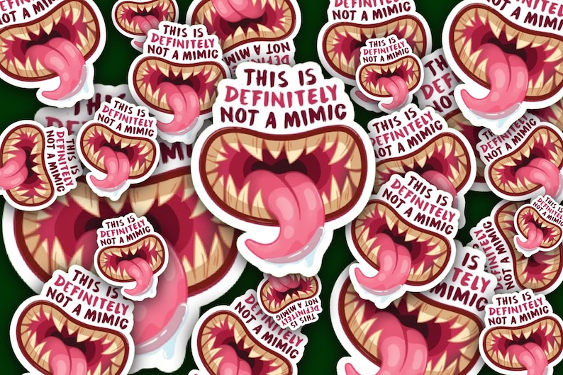 Dnd Mimic Waterproof Vinyl Sticker - Etsy