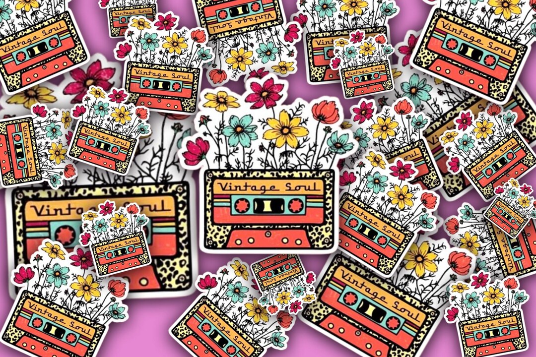 Vintage Soul Cassette Tape Flower Sticker - Etsy