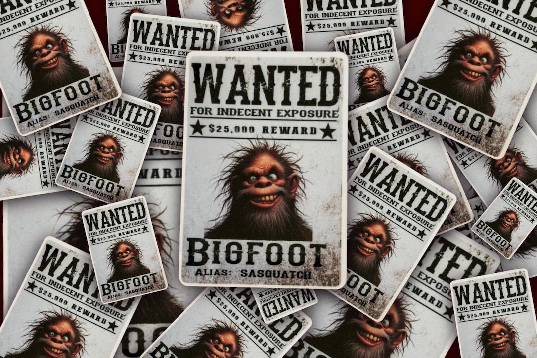 Wanted Bigfoot Silly: Waterproof Vinyl Sticker - Etsy