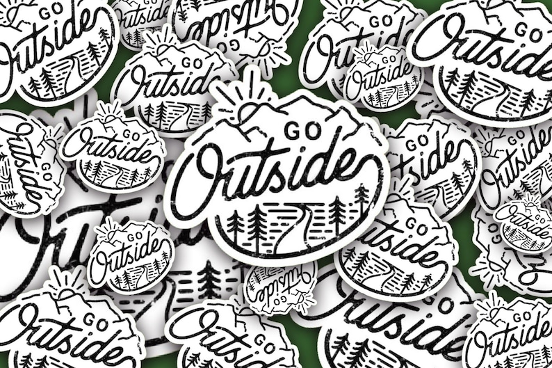 Go Outside Waterproof Vinyl Sticker - Etsy