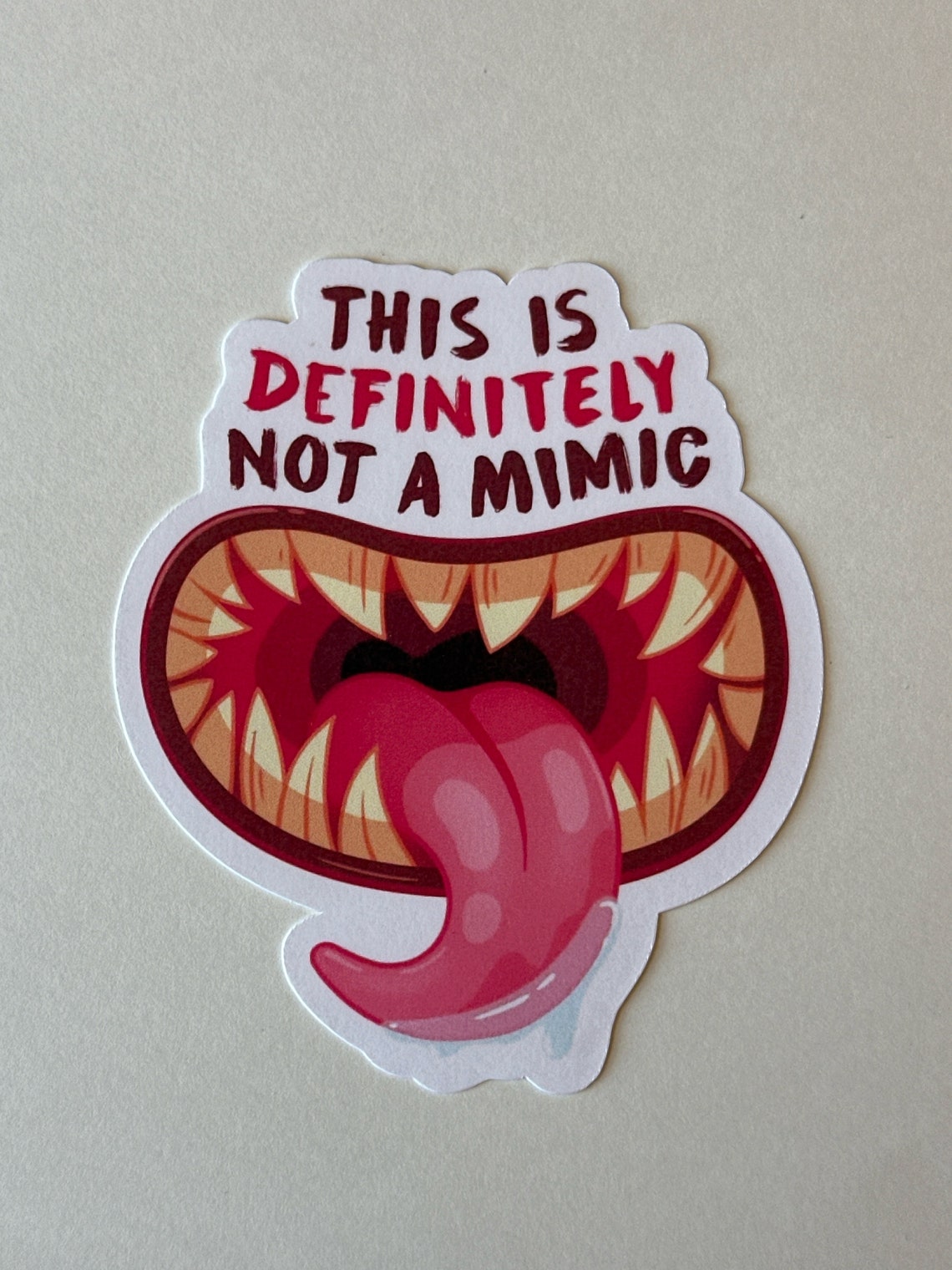 Dnd Mimic Waterproof Vinyl Sticker - Etsy