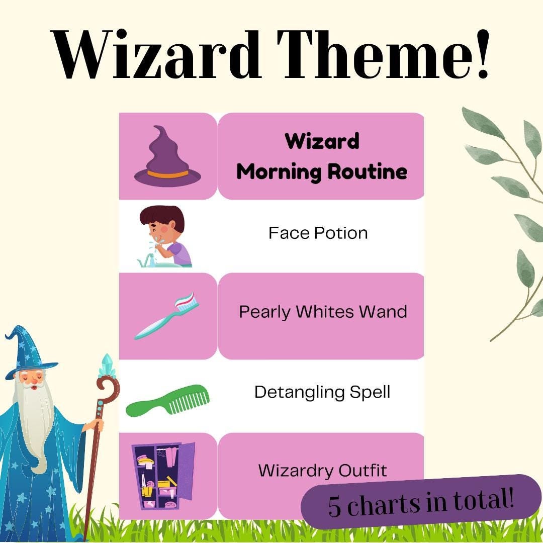 Wizard Themed Kids Schedule, Daily Rhythm Schedule for Toddlers ...