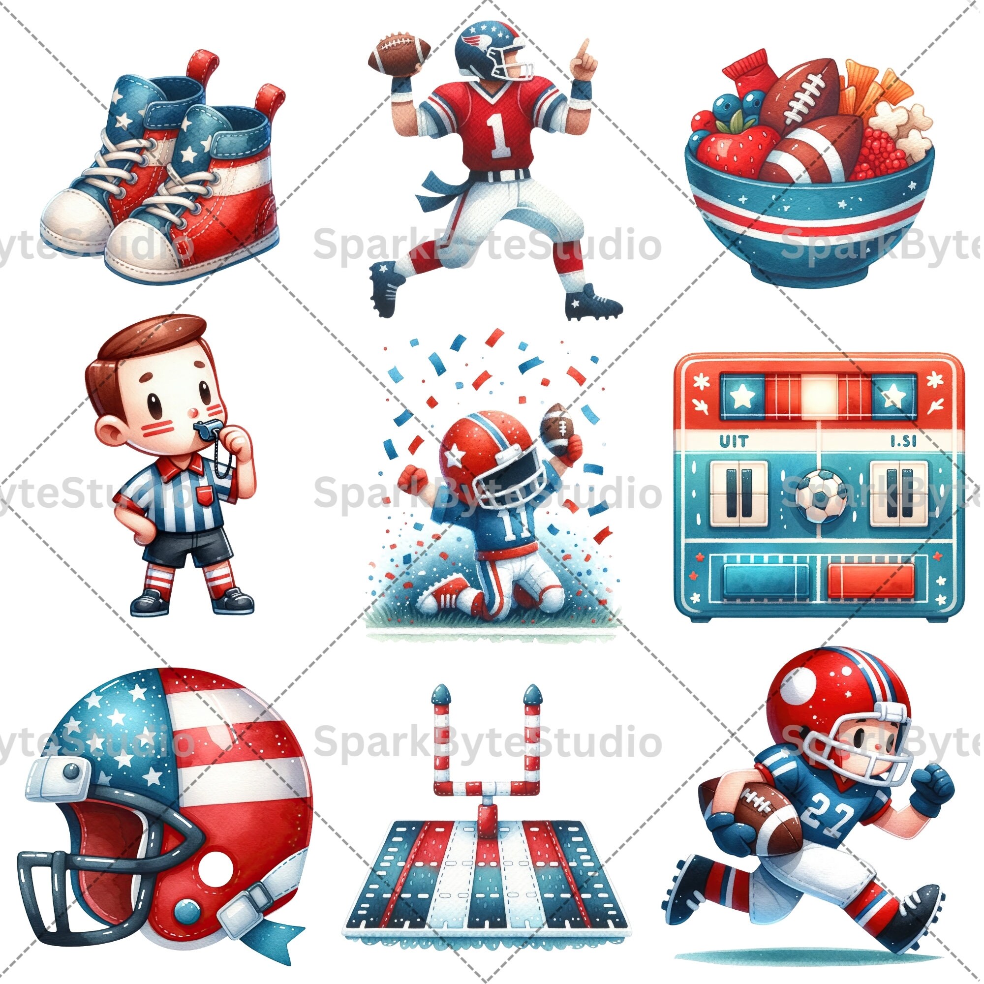 American Football Watercolor Clipart, Football Team, Football Png ...