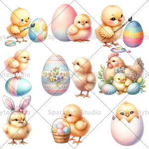 Baby Chick Watercolor Clipart, Easter Clipart, Spring Clipart, Baby ...