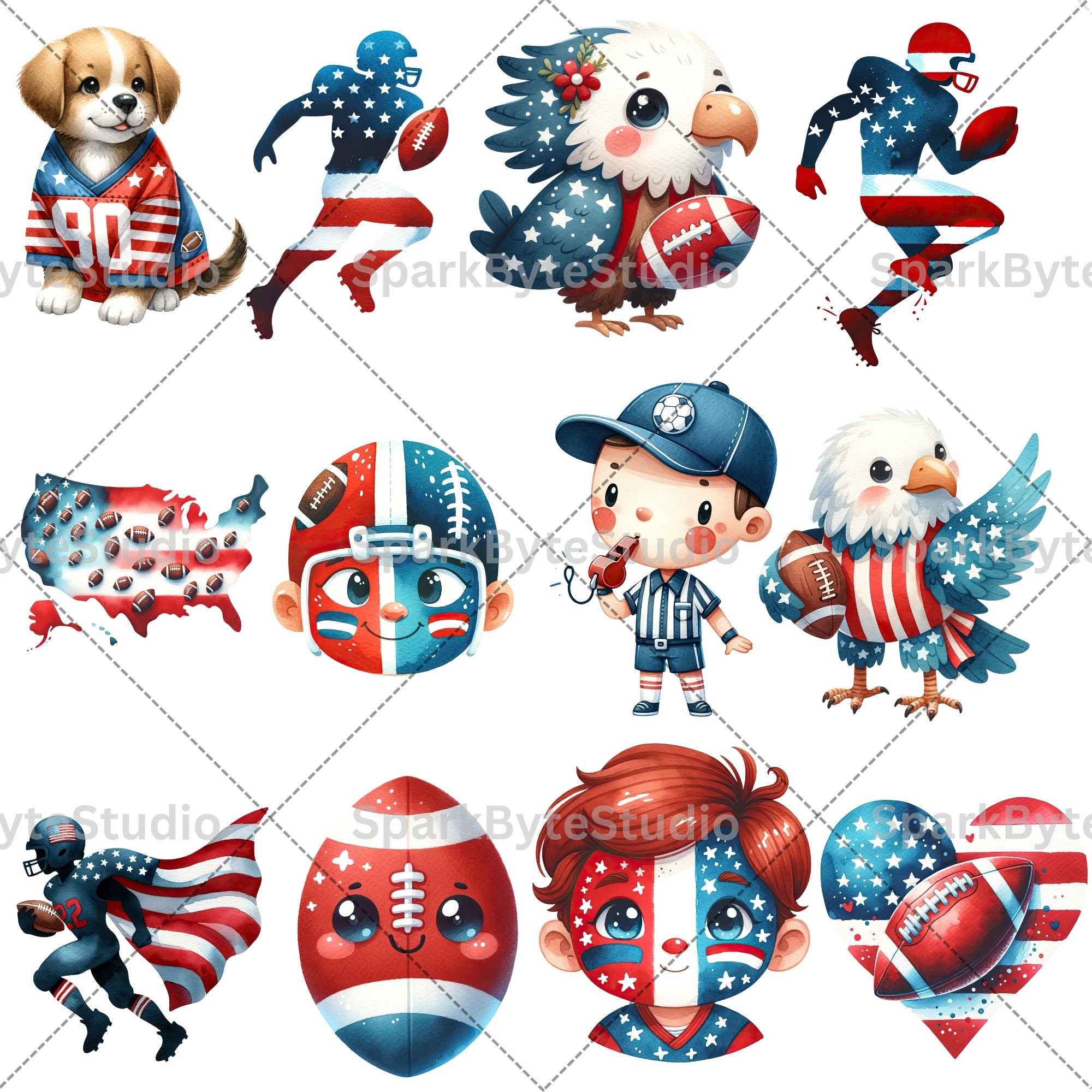 American Football Watercolor Clipart, Football Team, Football Png ...