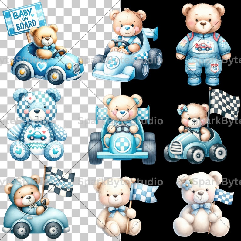Blue Race Car Clipart, Racing Car Clipart, Blue Bear Clipart ...