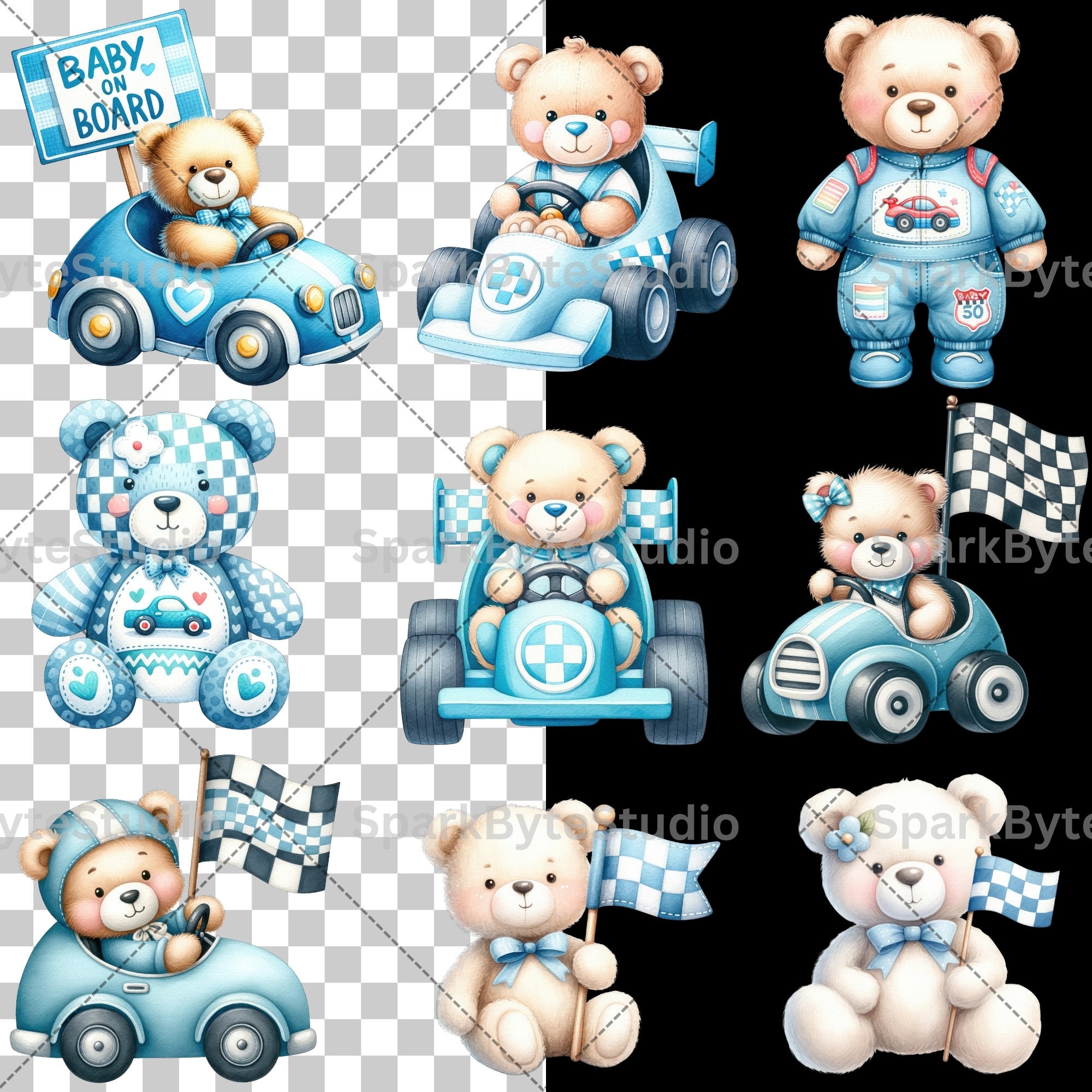 Blue Race Car Clipart, Racing Car Clipart, Blue Bear Clipart ...