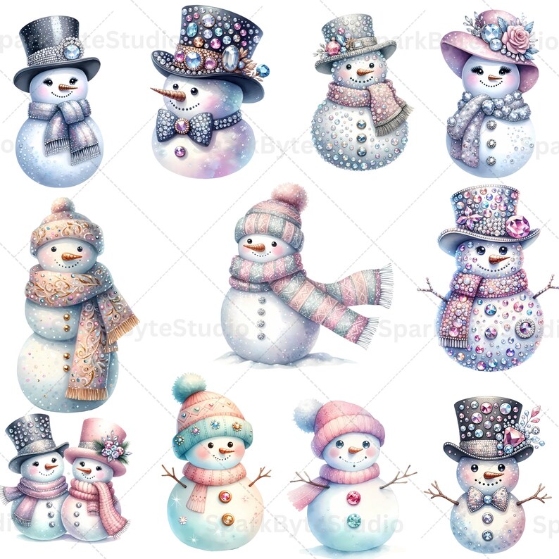 Watercolor Christmas Snowman Clipart, High Quality Pngs,winter Holidays ...
