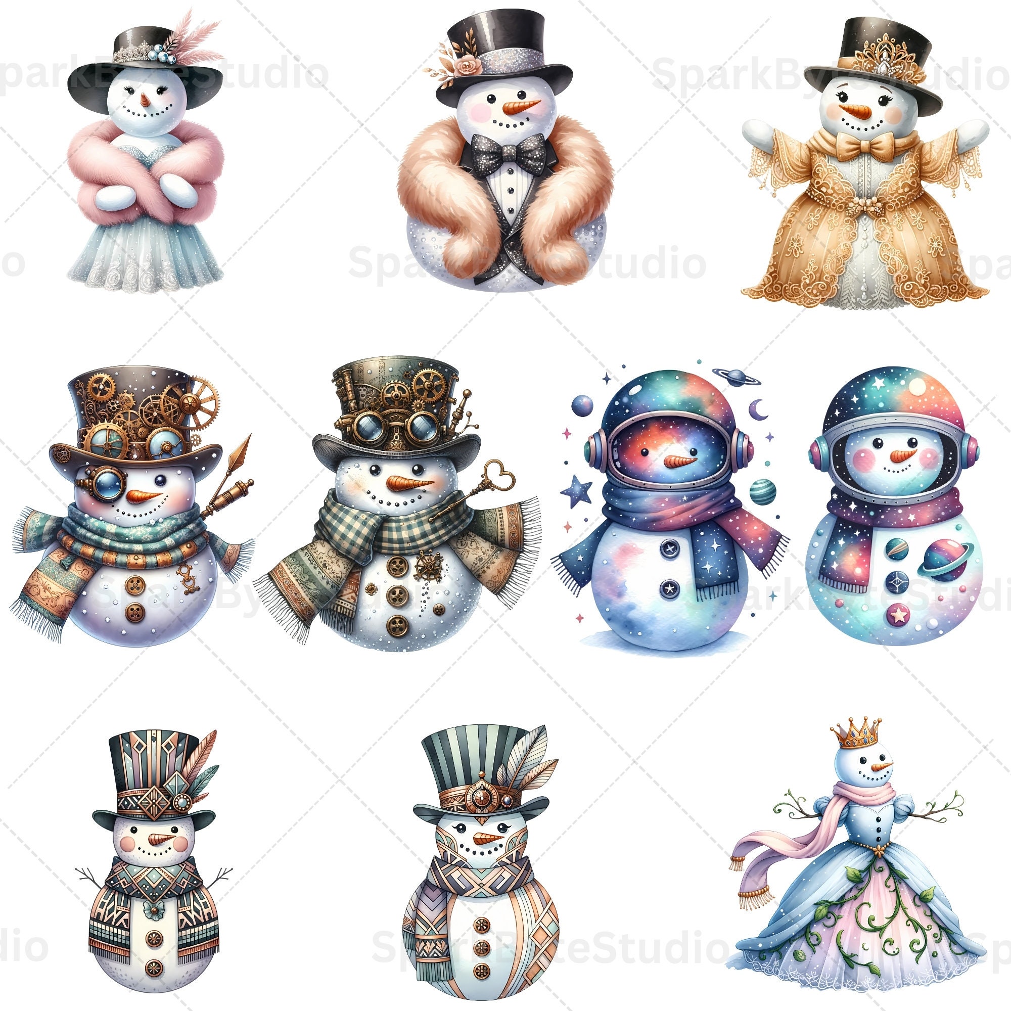 Watercolor Christmas Snowman Clipart, High Quality Pngs,winter Holidays ...