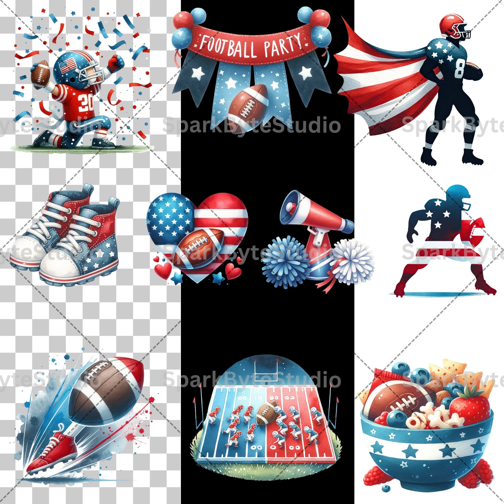 American Football Watercolor Clipart, Football Team, Football Png ...