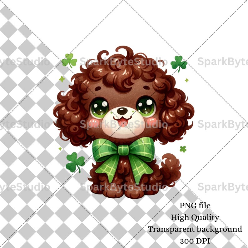 St. Patrick Day Kawaii Watercolor Clipart, Leprechaun, Shamrock, Clover ...