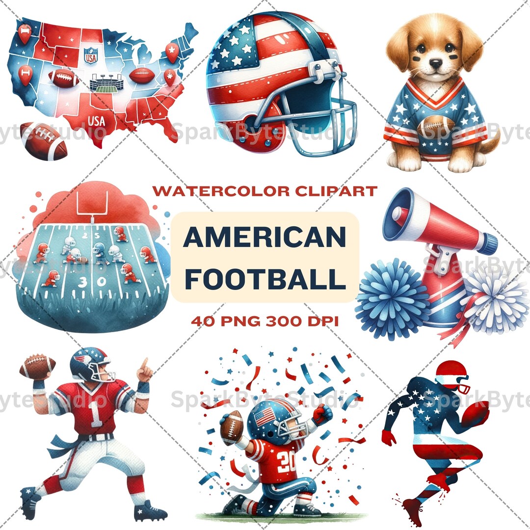 American Football Watercolor Clipart, Football Team, Football Png ...